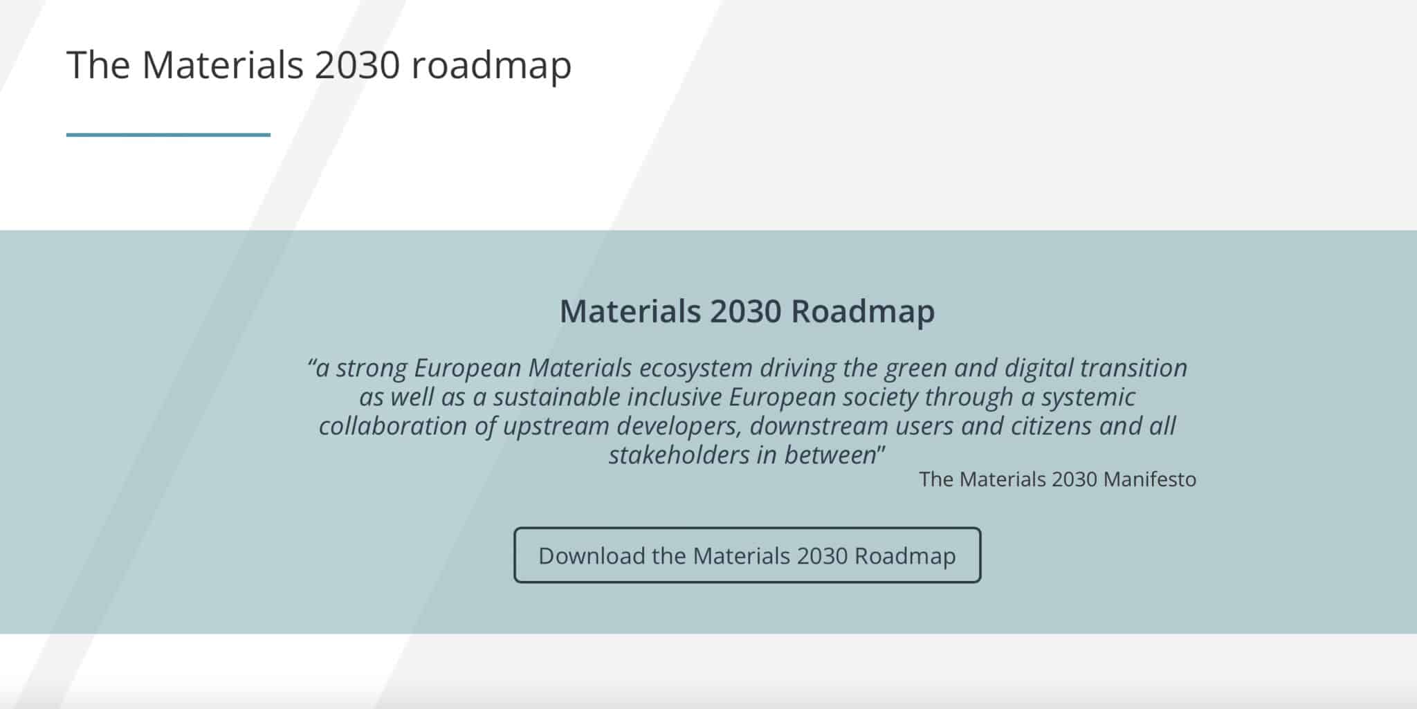 The final version of the Materials 2030 Roadmap is now available – BEDA